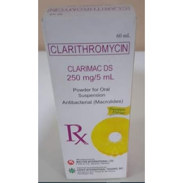 CLARIMAC DS Clarithromycin 250mg / 5mL Powder for Oral Suspension 60mL ...