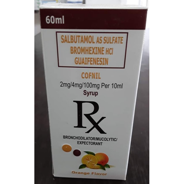 COFNIL Salbutamol Sulfate / Bromhexine Hydrochloride / Guaifenesin 2mg / 4mg / 100mg per 10mL ...