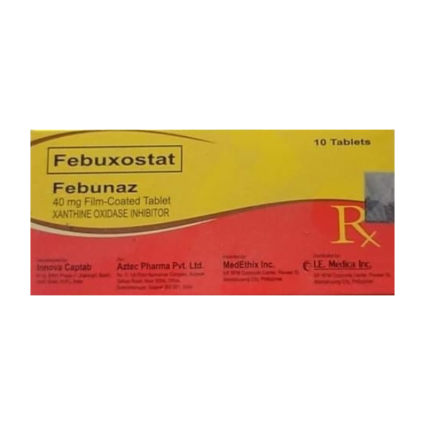FEBUNAZ Febuxostat 40mg Film-Coated Tablet 100's price in the ...