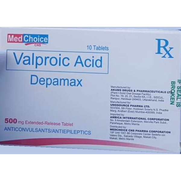 DEPAMAX Valproic Acid 500mg Extended-Release Tablet 10's price in the ...