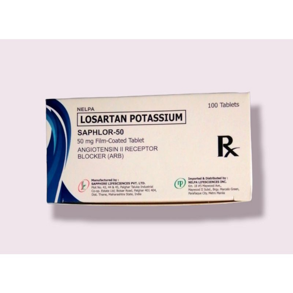 SAPHLOR-50 Losartan Potassium 50mg Film-Coated Tablet 100's price in the Philippines | MedsGo ...