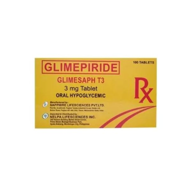 GLIMESAPH T3 Glimepiride 3mg Tablet 1's price in the Philippines ...