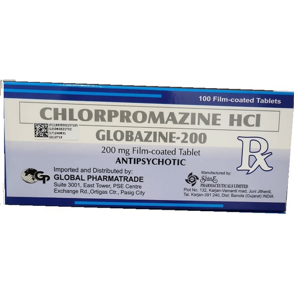 GLOBAZINE-200 Chlorpromazine Hydrochloride 200mg Tablet 100's price in ...