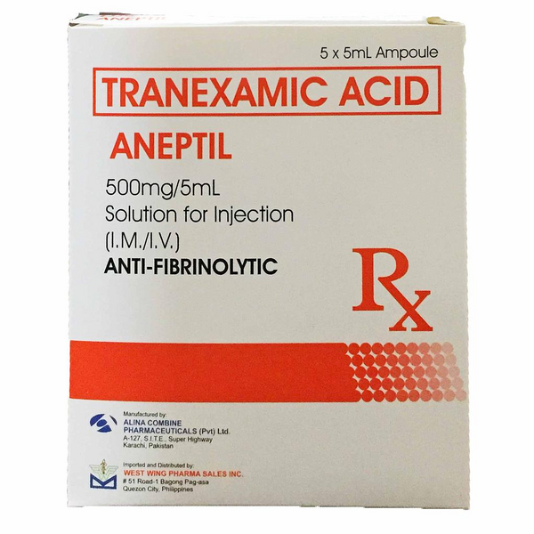 ANEPTIL Tranexamic Acid 500mg / 5mL Solution for IV/IM Injection 5mL 5 ...