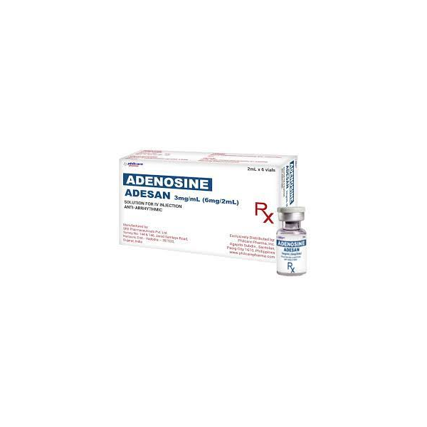 ADESAN Adenosine 3mg / mL (6mg / 2mL) Solution for IV Infusion 2mL 6's ...