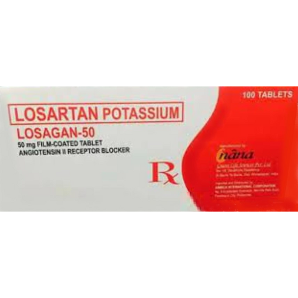 LOSAGAN-50 Losartan Potassium 50mg Film-Coated Tablet 100's price in ...