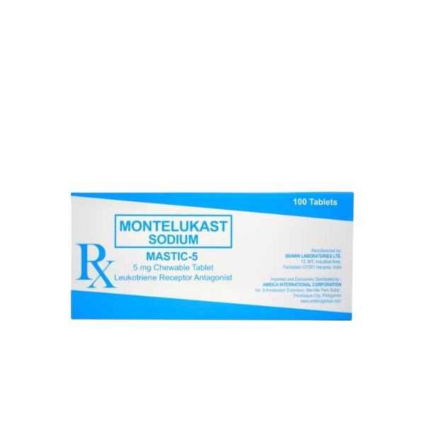 MASTIC-5 Montelukast Sodium 5mg Chewable Tablet 100's price in the ...