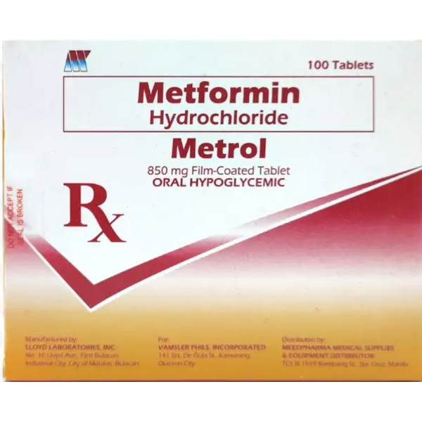METROL Metformin Hdyrochloride 850mg Film-Coated Tablet 30's price in ...