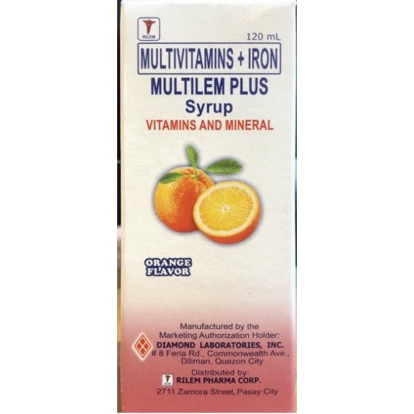 MULTILEM PLUS Multivitamins / Iron Syrup 120mL Orange price in the ...
