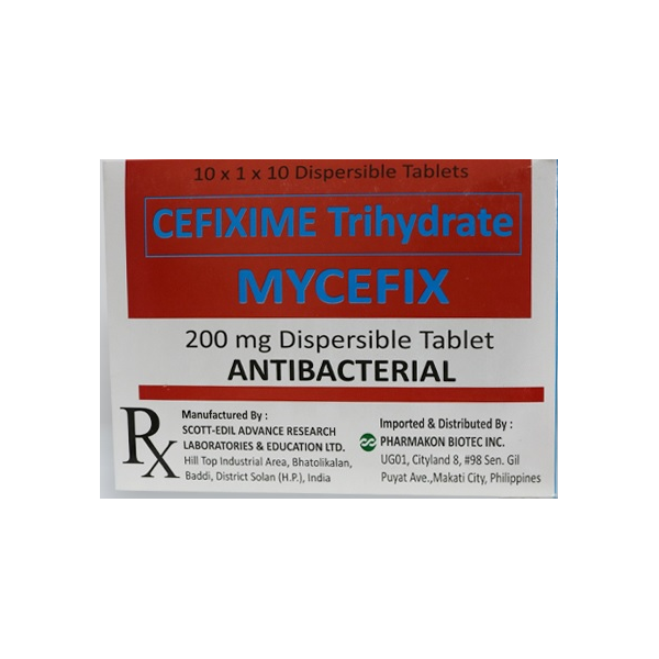 MYCEFIX Cefixime Trihydrate 200mg Dispersible Tablet 100's price in the ...