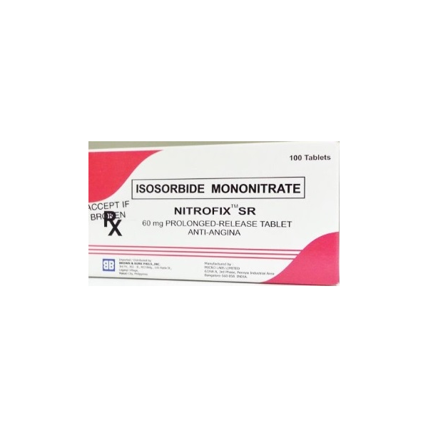 NITROFIX SR Isosorbide Mononitrate 60mg Prolonged Release Tablet 100's ...