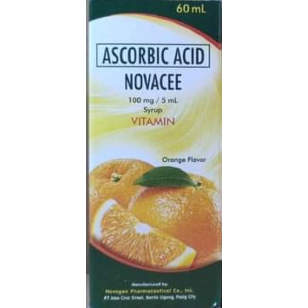 Buy Novacee ascorbic acid 100mg / 5ml syrup 60ml orange online with ...