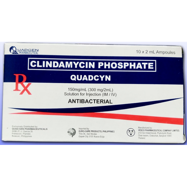 QUADCYN Clindamycin Phosphate 150mg / mL (300mg / 2mL) Solution for IM ...