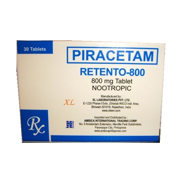 RETENTO-800 Piracetam 800mg Film-Coated Tablet 30's price in the ...