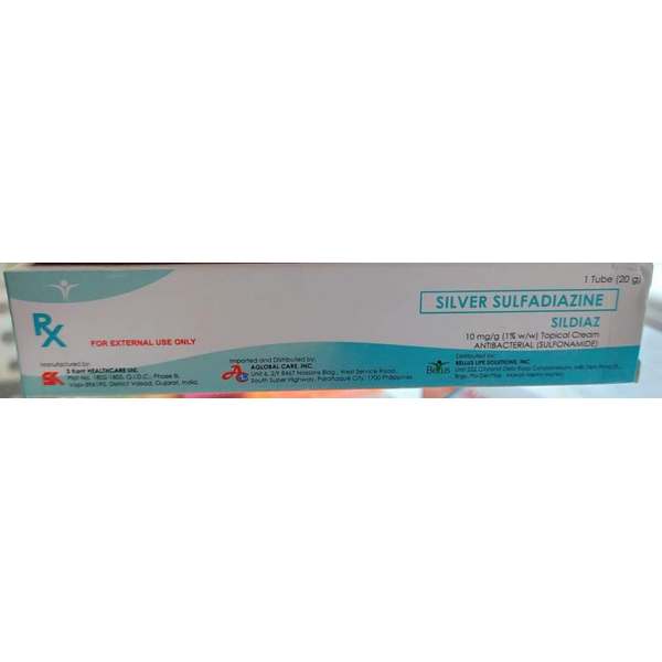 SILDIAZ Silver Sulfadiazine 1.0% Topical Cream 20g price in the ...