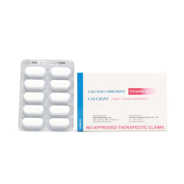 CALCIDAY Calcium Carbonate / Vitamin D 1,500mg / 200IU Tablet 1's price ...