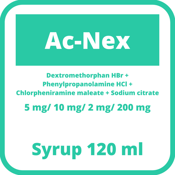 AC-NEX Syrup Dextromethorphan Hydrobromide / Phenylpropanolamine ...