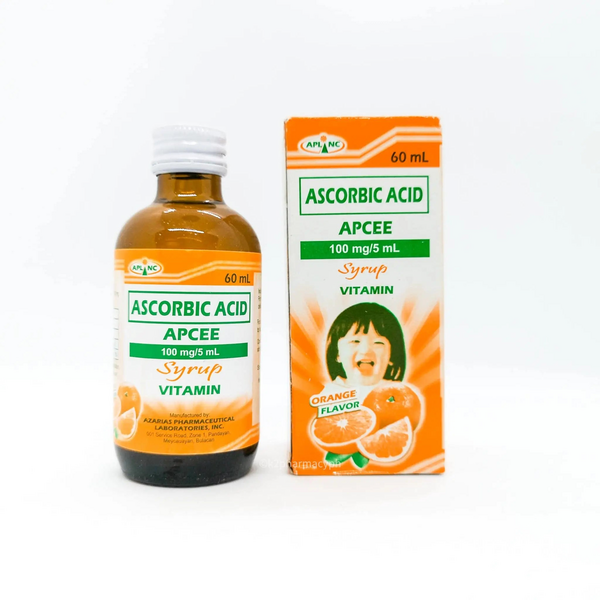 APCEE PLUS Ascorbic Acid / Zinc 100mg / 10mg per 5mL Syrup 60mL Orange ...