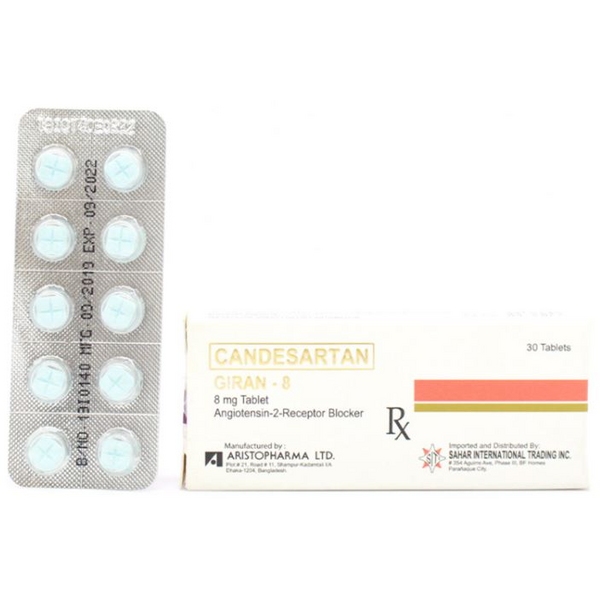 GIRAN-8 Candesartan Cilexetil 8mg Tablet 1's price in the Philippines | MedsGo Pharmacy