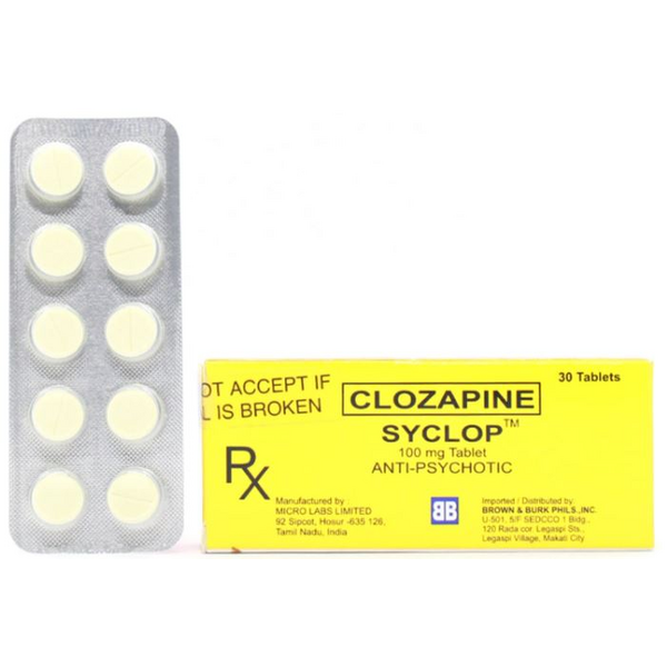 SYCLOP Clozapine 100mg Tablet 1's price in the Philippines | MedsGo ...