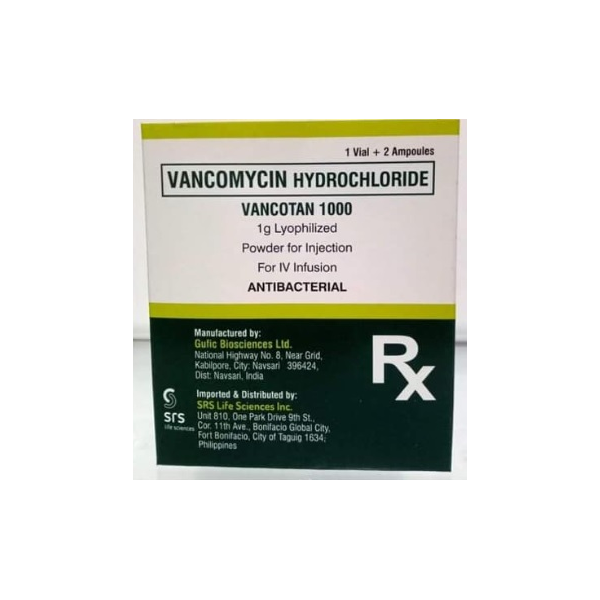 VANCOTAN 1000 Vancomycin 1g Lyophilized Powder for IV Injection 1's ...