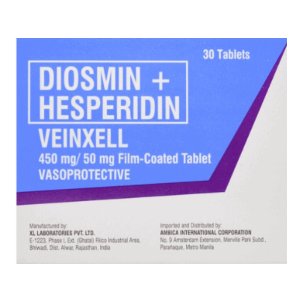 VEINXELL Diosmin / Hesperidin 450mg / 50mg Film-Coated Tablet 30's ...
