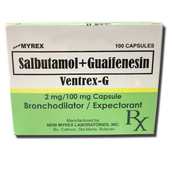 VENTREX-G Salbutamol / Guaifenesin 2mg / 100mg Capsule 100's price in ...