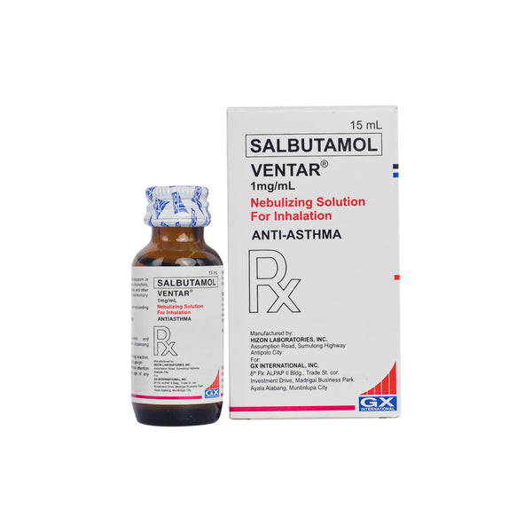 VENTAR Salbutamol 1mg / mL Nebulizing Solution 15mL price in the ...