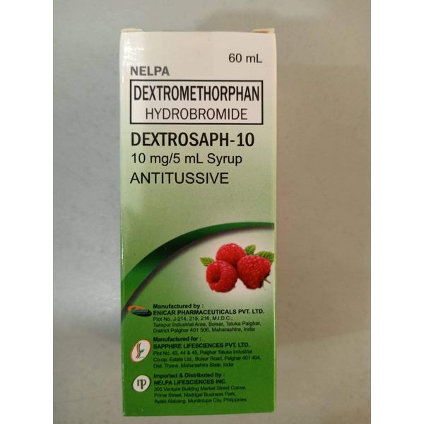 DEXTROSAPH-10 Dextromethorphan Hydrobromide 10mg / 5mL Syrup 60mL price ...