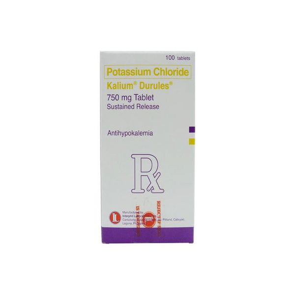 KALIUM DURULES Potassium Chloride 750mg Sustained Release Tablet 1's ...