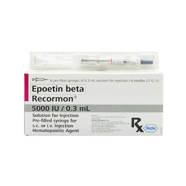 Buy Recormon epoetin beta 5000iu / 0.3ml solution for iv/sc injection 0 ...