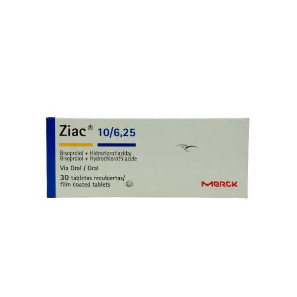 ZIAC Bisoprolol Fumarate / Hydrochlorothiazide 10mg / 6.25mg Film ...