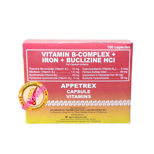 Buy Appetrex vitamin b complex / iron / buclizine hydrochloride capsule ...