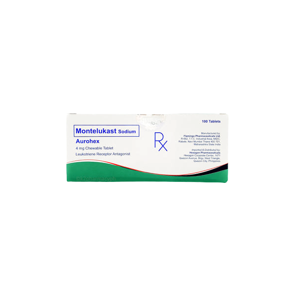 AUROHEX Montelukast Sodium 4mg Chewable Tablet 1's price in the ...
