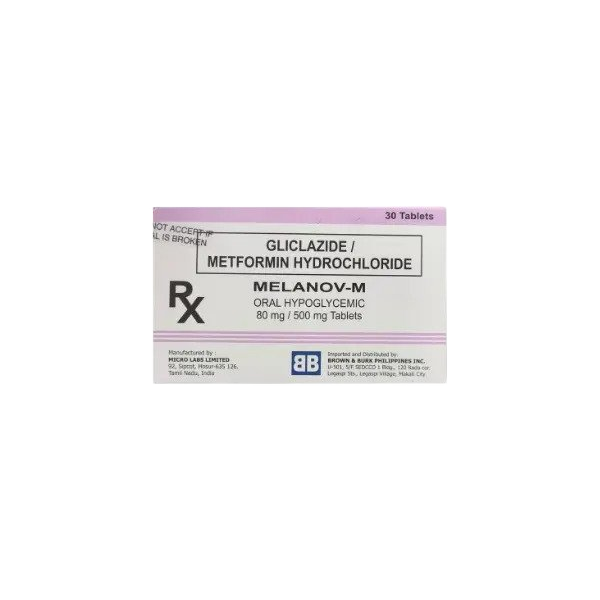 MELANOV-M Gliclazide / Metformin Hydrochloride 80mg / 500mg Tablet 1's ...
