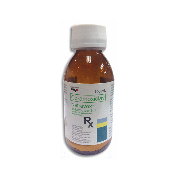 NATRAVOX Co-Amoxiclav 642.9mg / 5mL (600mg / 42.9mg per 5mL) Powder for ...