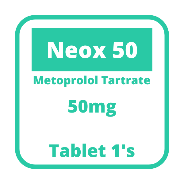NEOX 50 Metoprolol Tartrate 50mg Film-Coated Tablet 1's price in the ...