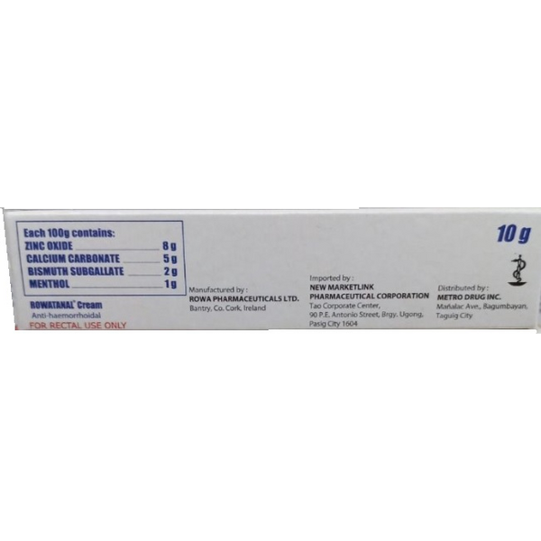 ROWATANAL Zinc Oxide / Calcium Carbonate / Bismuth Subgallate / Menthol ...