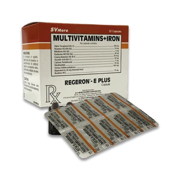 REGERON E PLUS Multivitamins / Iron Capsule 1's price in the ...