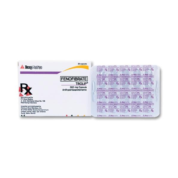 TROLIP Fenofibrate 300mg Capsule 1's price in the Philippines | MedsGo ...