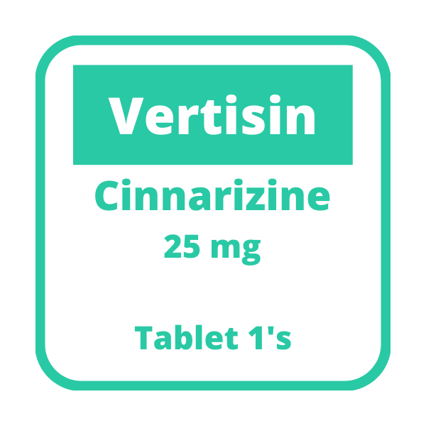 VERTISIN Cinnarizine 25mg Tablet 1's price in the Philippines | MedsGo ...