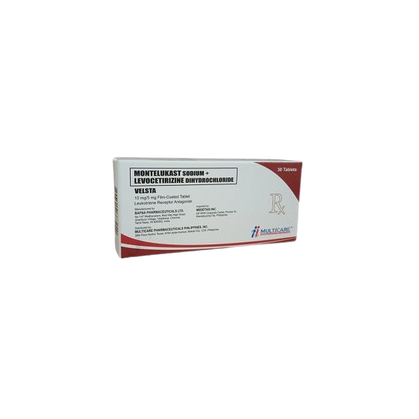 VELSTA Montelukast Sodium / Levocetirizine Dihydrochloride 10mg / 5mg ...