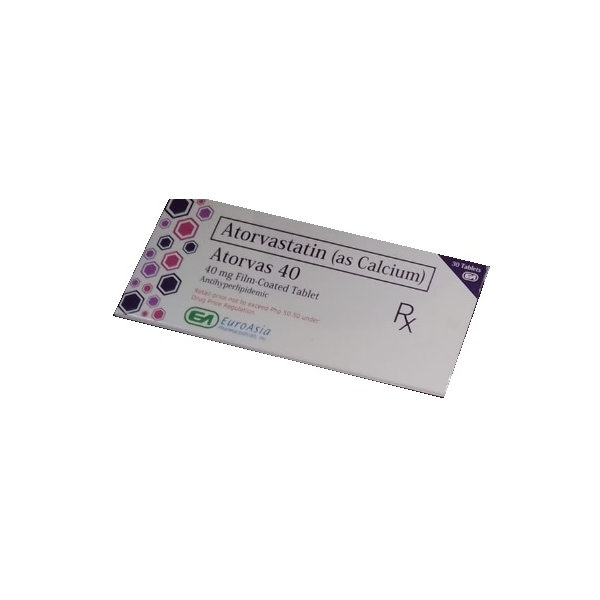 ATORVAS 40 Atorvastatin 40mg Film-Coated Tablet 1's price in the ...