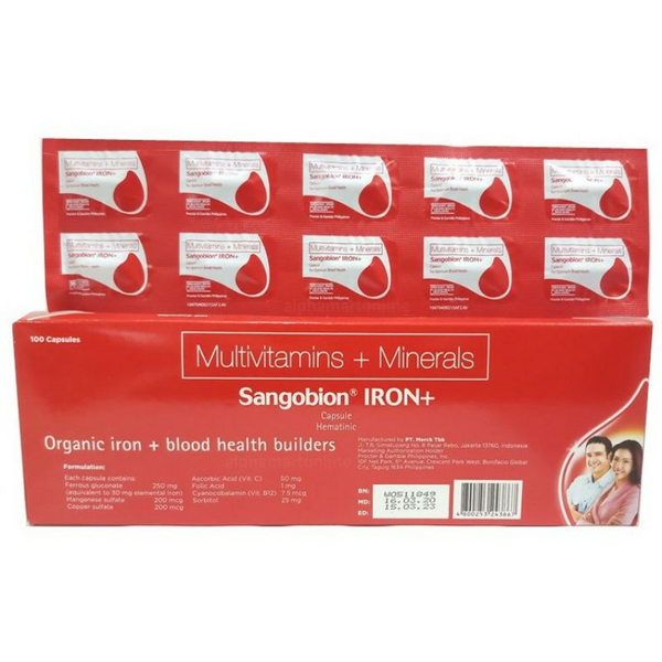 SANGOBION IRON PLUS / Multivitamins / Minerals Capsule 1's price in the ...
