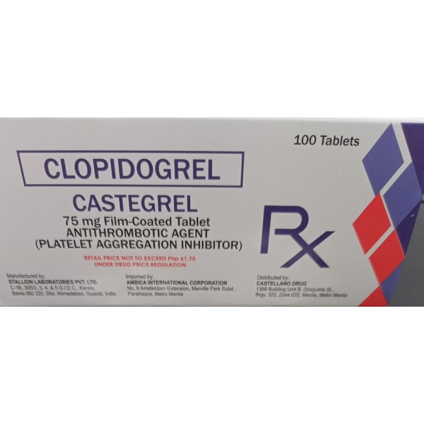 CASTEGREL Clopidogrel 75mg Film-Coated Tablet 100's price in the ...