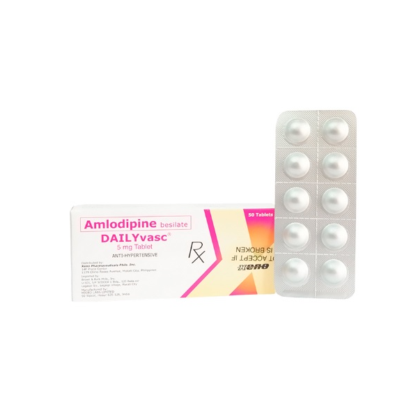 DAILYVASC Amlodipine Besilate 5mg Tablet 1's price in the Philippines ...