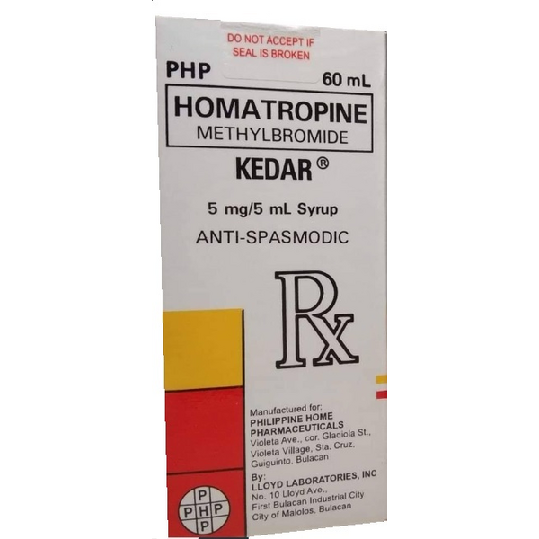 KEDAR Homatropine Methylbromide 5mg / 5mL Syrup 60mL price in the ...