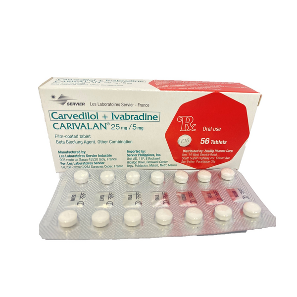 CARIVALAN Carvedilol / Ivabradine 25mg / 5mg Film-Coated Tablet 1's ...
