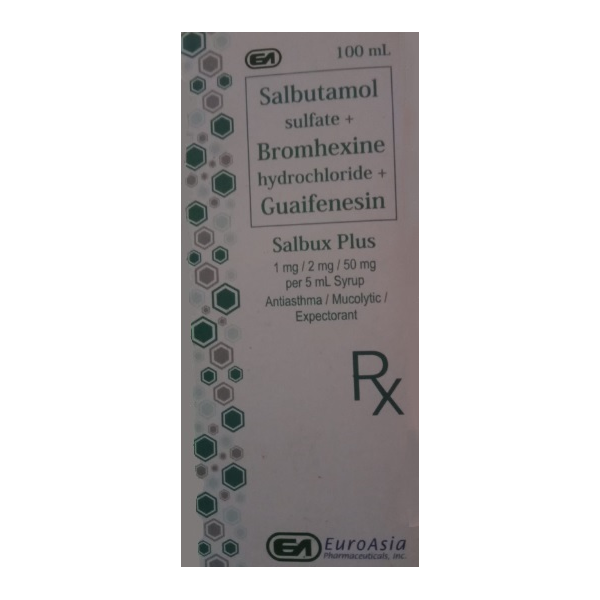 SALBUX PLUS Salbutamol Sulfate / Bromhexine Hydrochloride / Guaifenesin ...