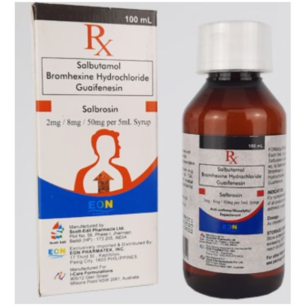 SALBROSIN Salbutamol / Bromhexine Hydrochloride / Guaifenesin 2mg / 8mg ...